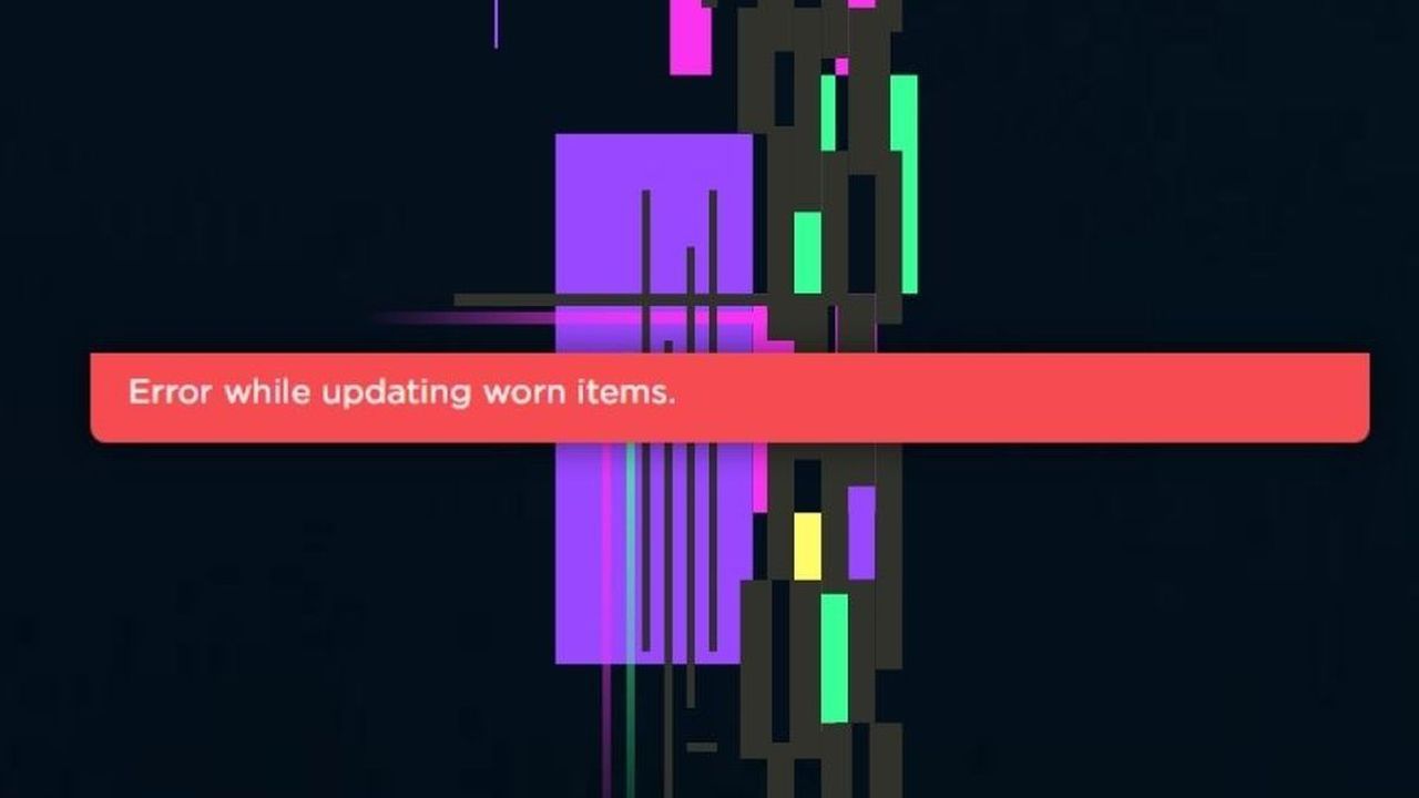 How to fix error while updating worn items in Roblox